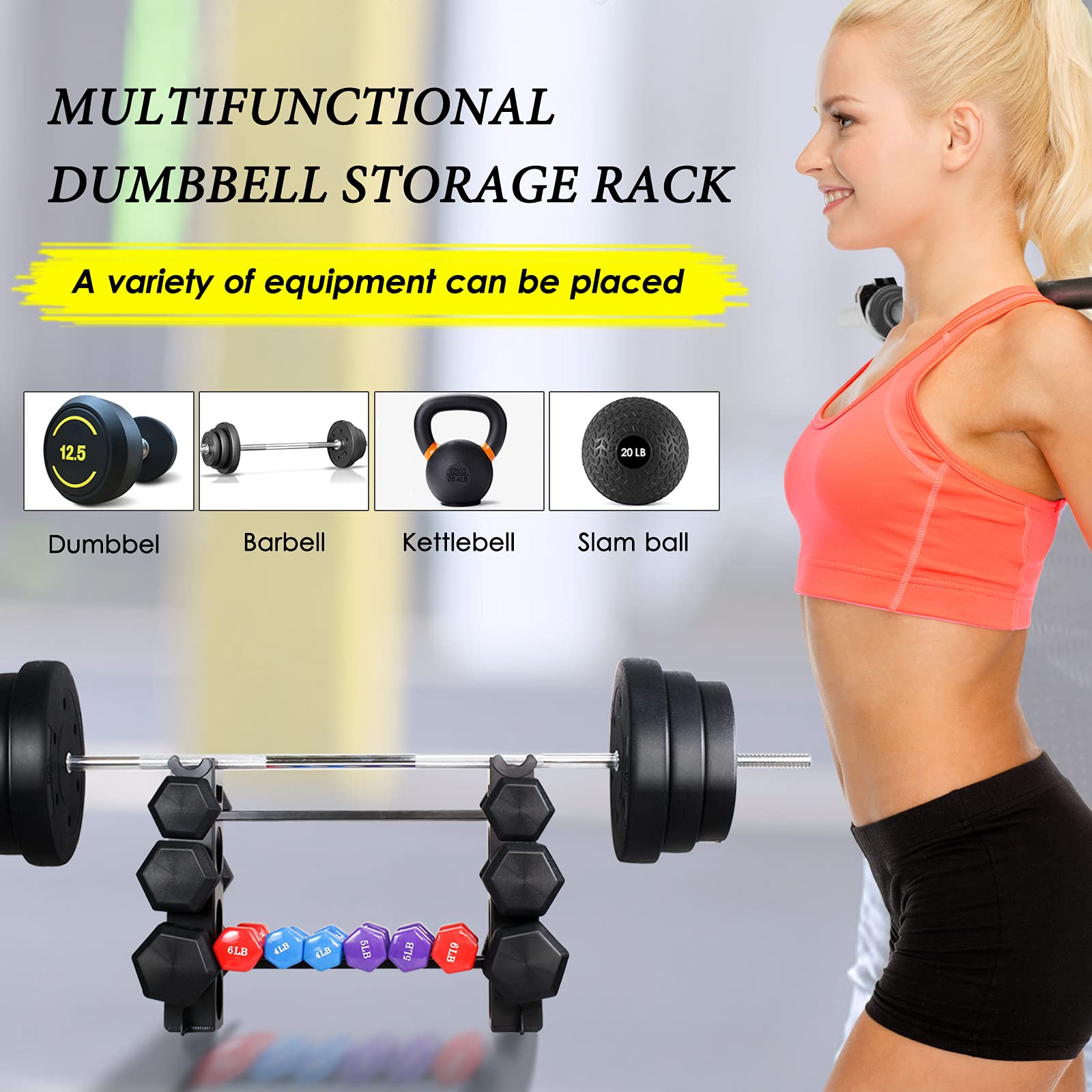 Dumbbell Rack Stand Only for Home Gym Weight Rack for Dumbbells,Compact & Versatile Design