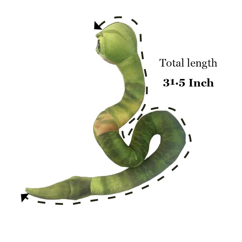 faystird College Green Snake Plush Small Collectible Cute Funny Stuffed Toy