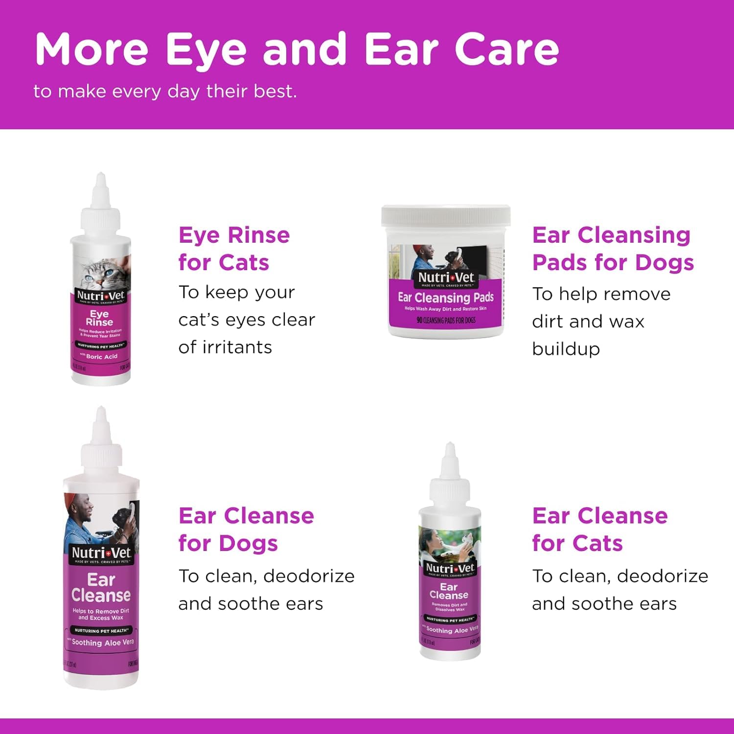 Nutri-Vet Wellness Eye Rinse Liquid for Dogs [Set of 2]
