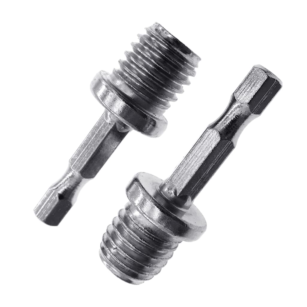 HUIFACAI 2 Pcs/Set M14 Hexagon Connecting Rod Adapter Drill Chuck 1/4 Connecting Rod Stainless Steel Parts 1/4 Connecting Rod Adapter Drill Chuck M14 2x Stainless Steel