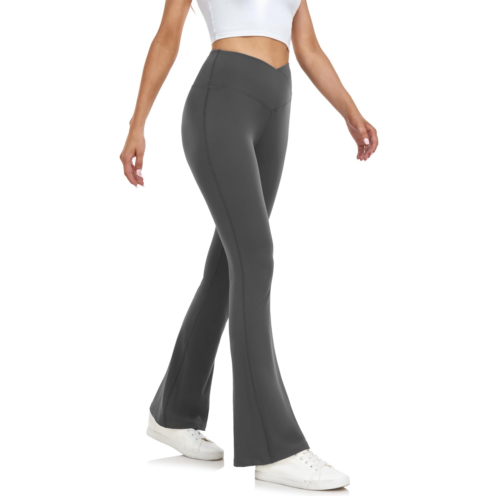 CTHH Women's Flare Yoga Pants-Crossover Flare Leggings for Women High Waisted Workout Soft Bootcut Leggings