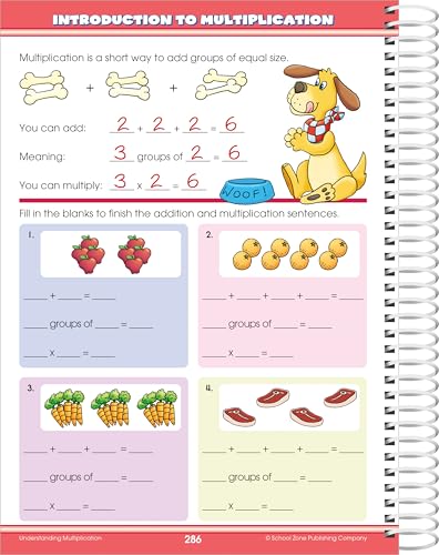 School Zone - Big Math 1-2 Workbook - 320 Spiral Pages, Ages 6 to 8, 1st and 2nd Grade, Addition, Subtraction, Early Math, and More (Big Spiral Bound Workbooks)