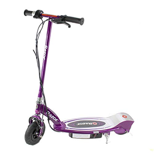 Razor E100 Kids Ride On 24V Motorized Powered Electric Scooter Toy, Speeds up to 10 MPH with Brakes and Pneumatic Tires, Purple
