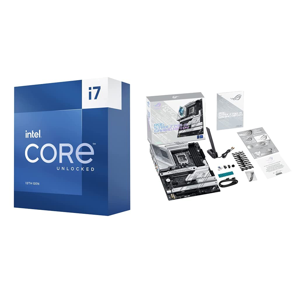 Intel Core i7-13700K Desktop Processor & ASUS ROG Strix Z790-A Gaming WiFi D4 LGA1700(Intel®13th&12th Gen) ATX Gaming Motherboard