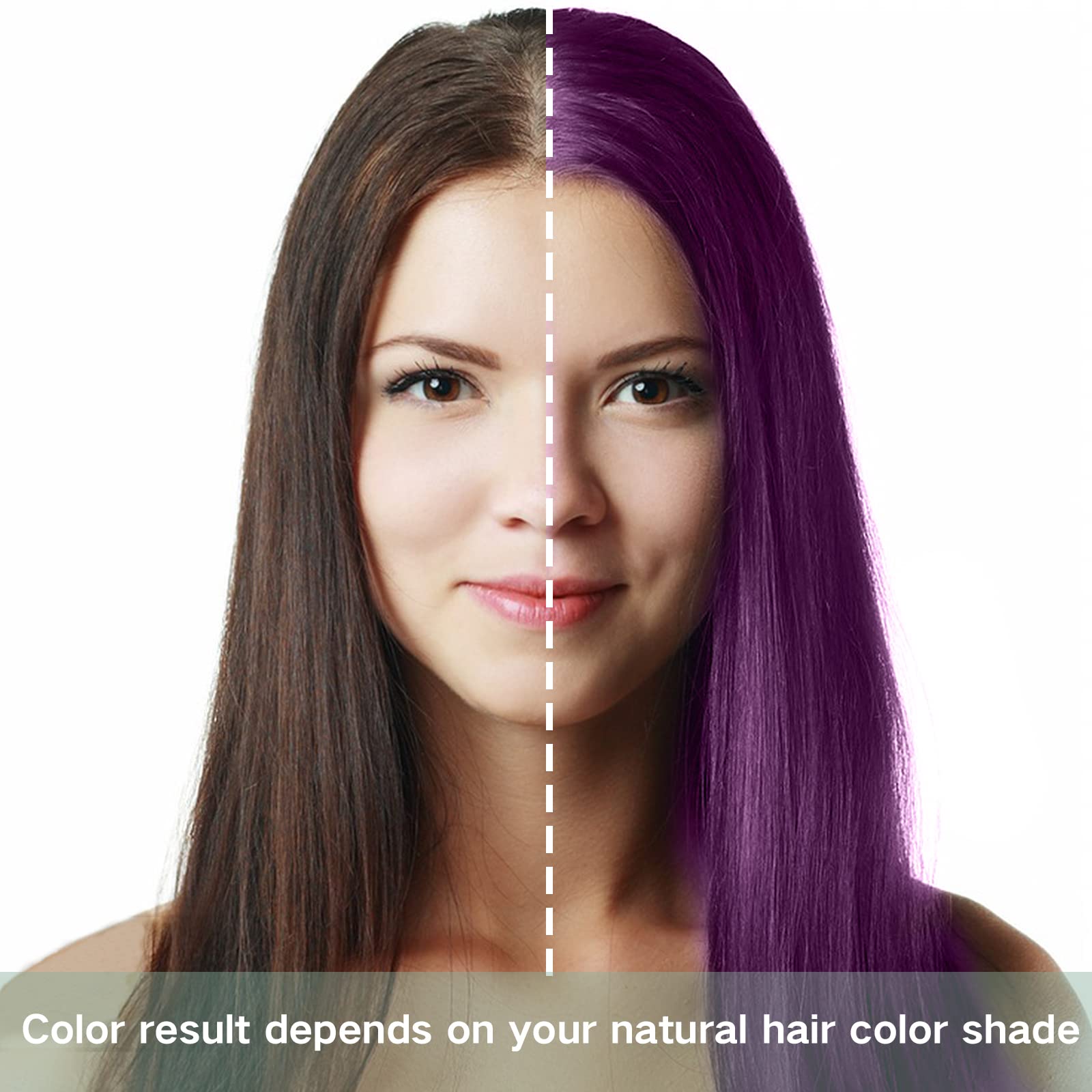 Instant Long-Lasting Purple Color Shampoo for Women and Men - Herbal 3-in-1 Hair Dye, 16.90 Fl Oz (Purple)