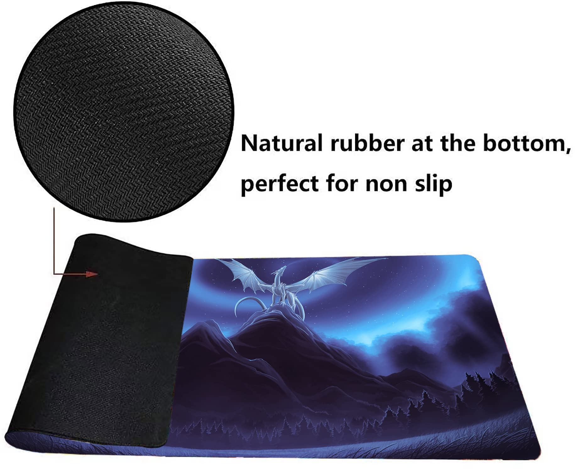 Fantasy Black Lotus TCG Playmat, 24 x 14 inches Game Mat for MTG DTCG CCG RPG Trading Card Game Playmats Smooth Surface Battle Game Rubber Collection Cool 18