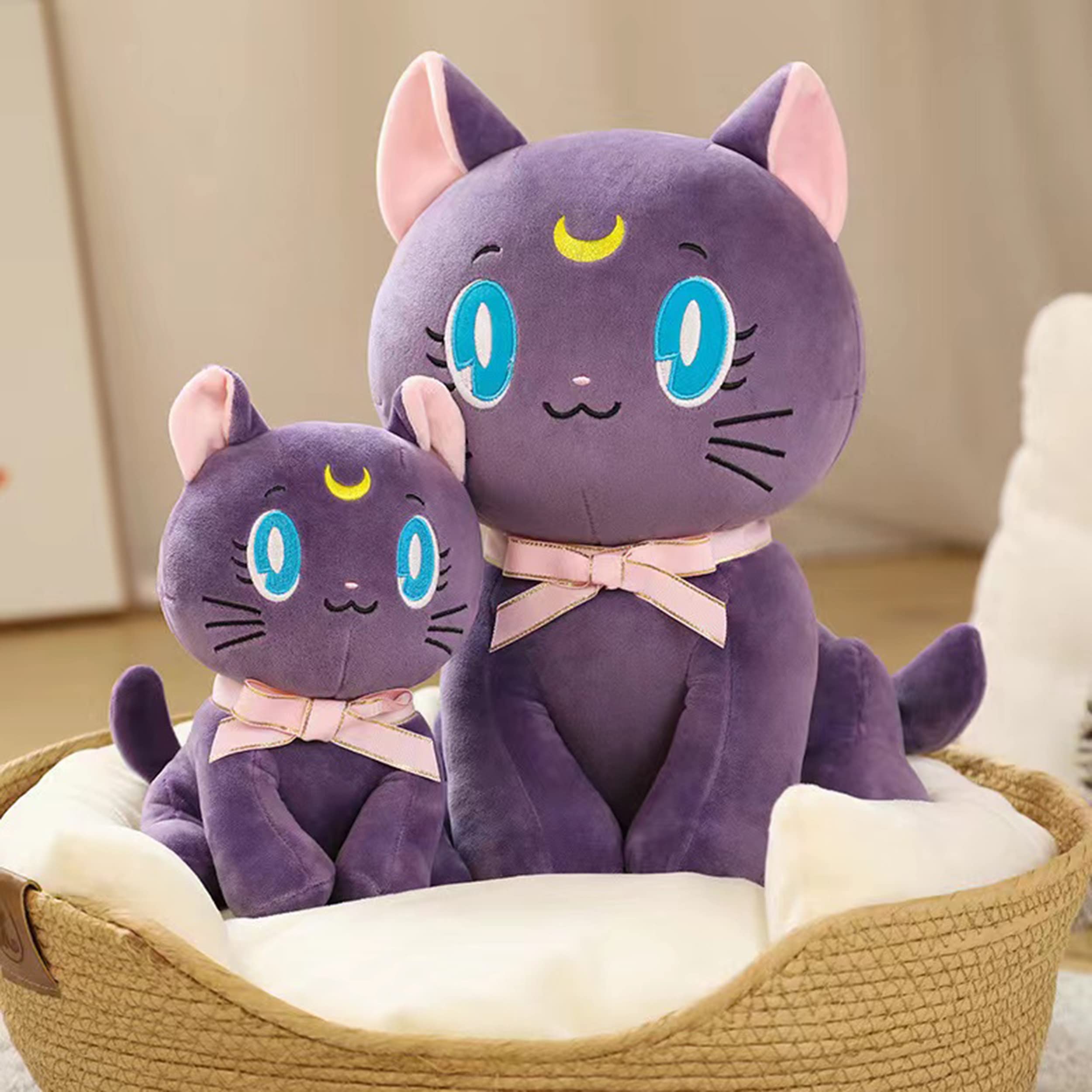 Mannxitzdy Sailor Plush Doll, Purple Cat Plush Stuffed Animal Cartoon Plushie Cute Soft Sofa Plush Toy Figure Pillow Cushion,10 Inch