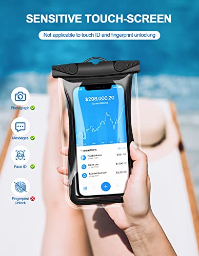 Vuwwey Waterproof Phone Pouch, [Built-in Pocket] Floating IPX8 Waterproof Phone Case with Adjustable Lanyard, Underwater Dry Bag Compatible with iPhone 14 13 12 11 Pro Max and Up to 6.9''- 2 Pack