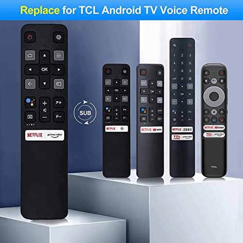 New RC802V Replacement Remote Compatible with TCL Android TV with Prime Video, Netflix Hotkeys Without Voice Function