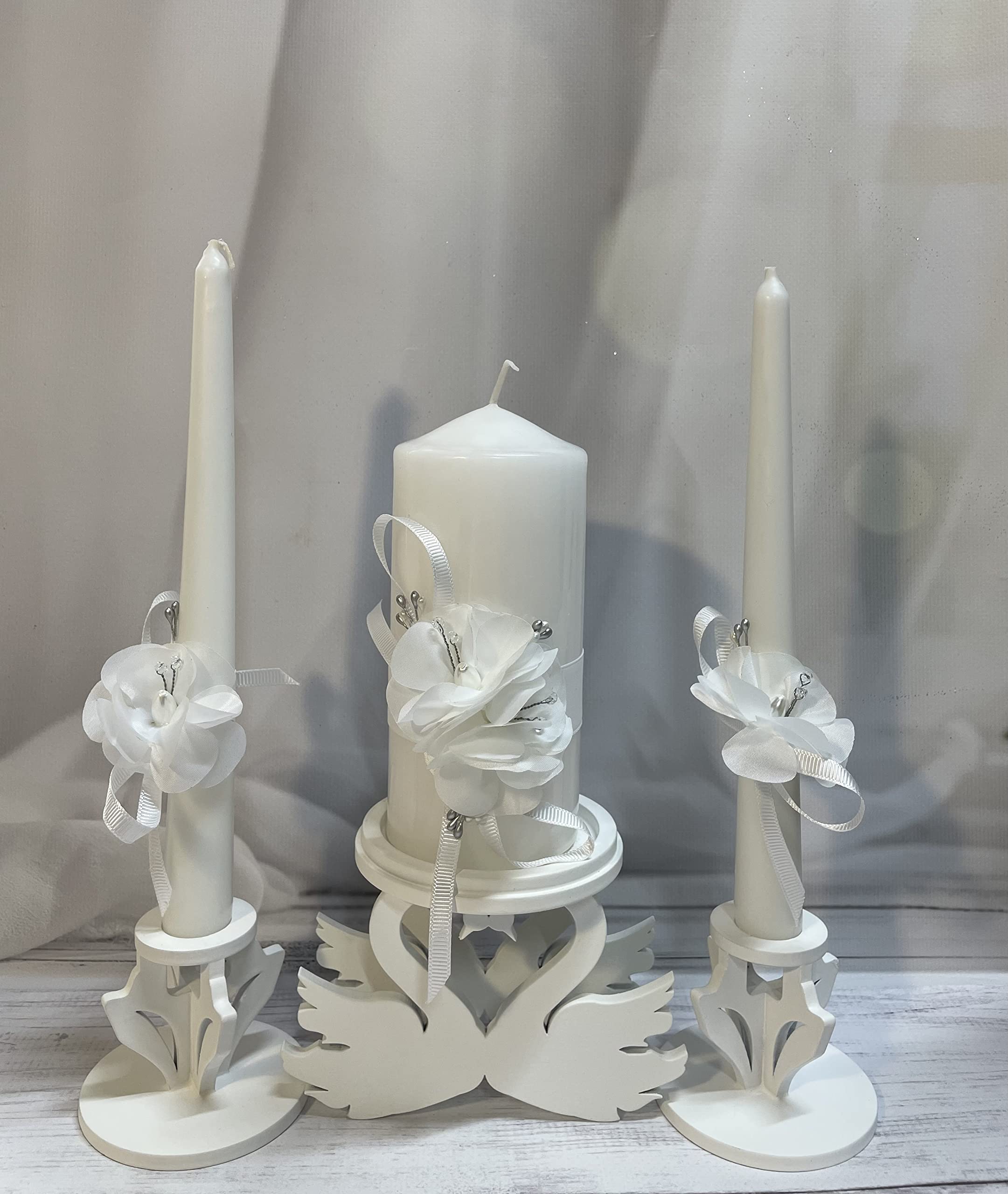 Magik Life Unity Candle Set for Wedding - Wedding Accessories for Reception and Ceremony - Candle Sets – Unity Candle 6 Inch Pillar and 2 * 10 Inch Tapers