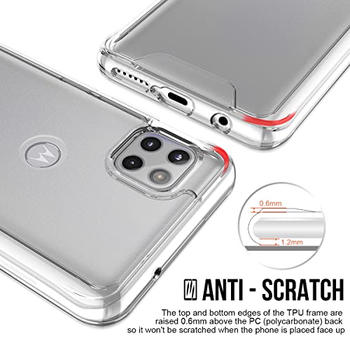 Guarishel Crystal Clear Case for Motorola One 5G Ace Phone Case, [Not-Yellowing] [Military Drop Protection] Upgraded Shockproof Protective Phone Case for Moto One 5G Ace 6.5 inch - Slim Fit