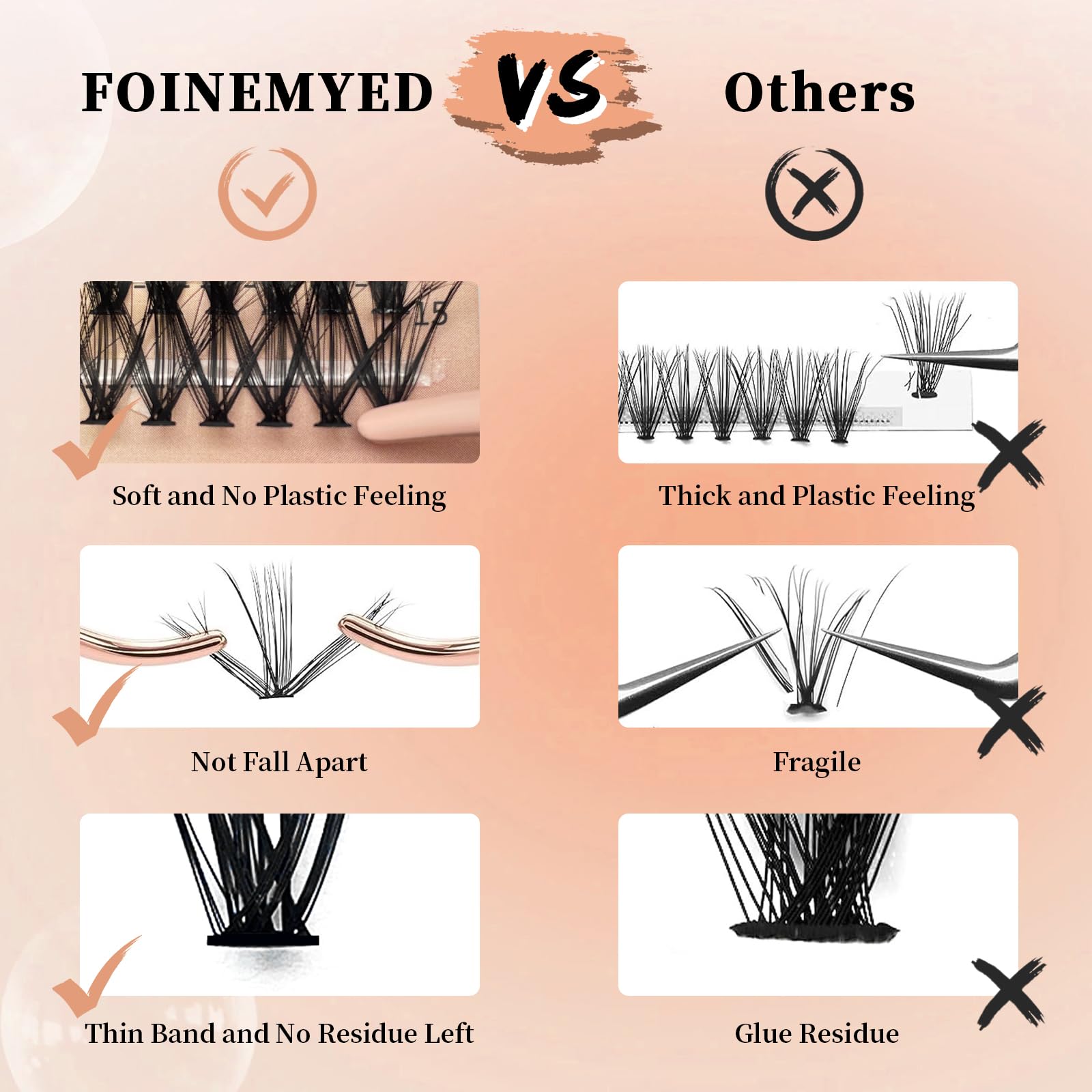 DIY Lash Extension Kit 280Pcs 30D 40D Individual Lashes Clusters With Lash Bond and Seal and Lash Applicator 10-16mm Mix D Curl volume Lashes Wispy DIY EyeLash Extension Kit At Home, By FOINEMYED