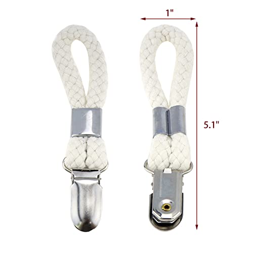 Meprotal 6pcs Tea Towel Clips with Loop Cotton, Metal Cloth Hook Clip Hangers for Home Kitchen Bathroom Hanging Towels (Type1)