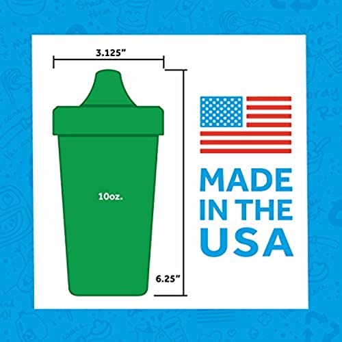 Re Play Made in USA 3pk -10 oz. No Spill Sippy Cups | White, Blush, Grey | Environmentally Friendly Heavyweight Recycled Milk Jugs | Virtually Indestructible | BPA Free | Modern Blush