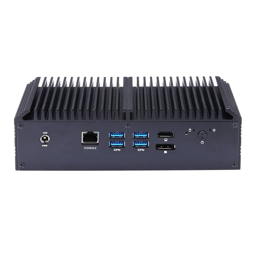 InuoMicro Fanless Industrial PC, G10210L8 Home Router, Intel i5-10210U Dual Core CPU, 1.6 Ghz 16GB DDR4 256GB SSD with WiFi, 8 I225V 2.5G LAN, Processor Small Business Firewall Linux Centos