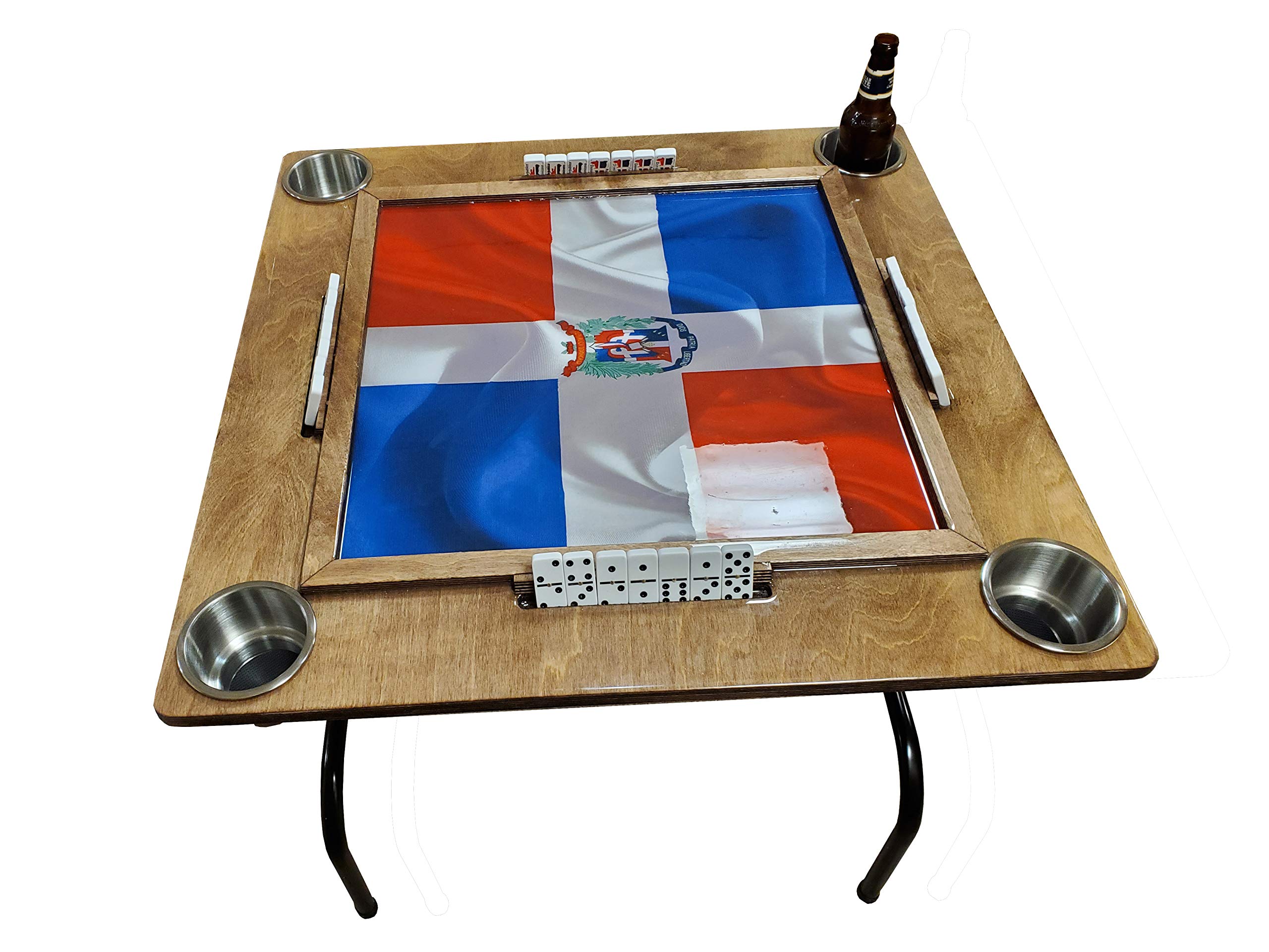 The Kitchen Zone Domino Table with Dominican Flag - Anti-scrash and Water-Resistant(Legs Included)