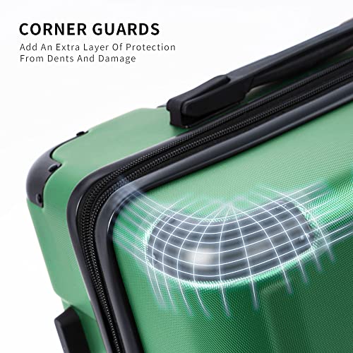 Merax Luggage Set with TSA Lock, All Expandable 3 Piece Hardshell Lightweight Suitcase Set 20inch 24inch 28inch (Dark Green 2-Piece (20/28))