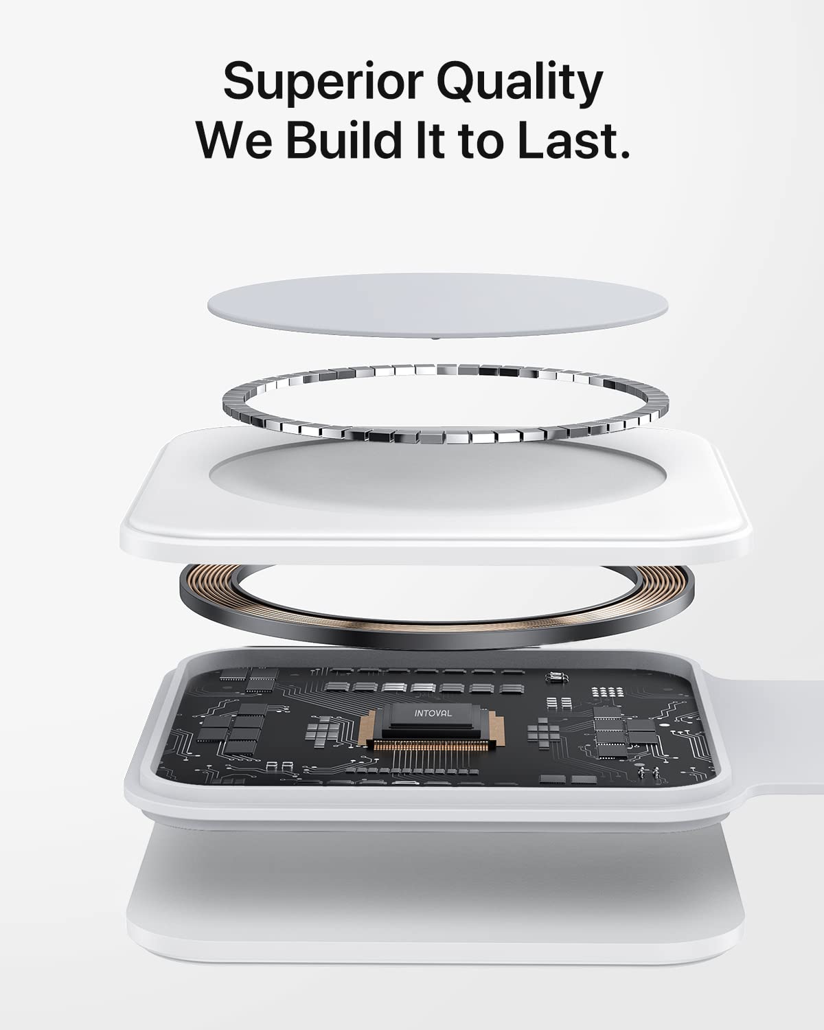 Intoval Foldable Wireless Charger, Magnetic 3 in 1 Charging Station, Fast Wireless Charging for Travel, for iPhone 15/Pro/Max/14/Pro/Max/Plus, Apple Watches, AirPods 3/Pro 2(M3,White)