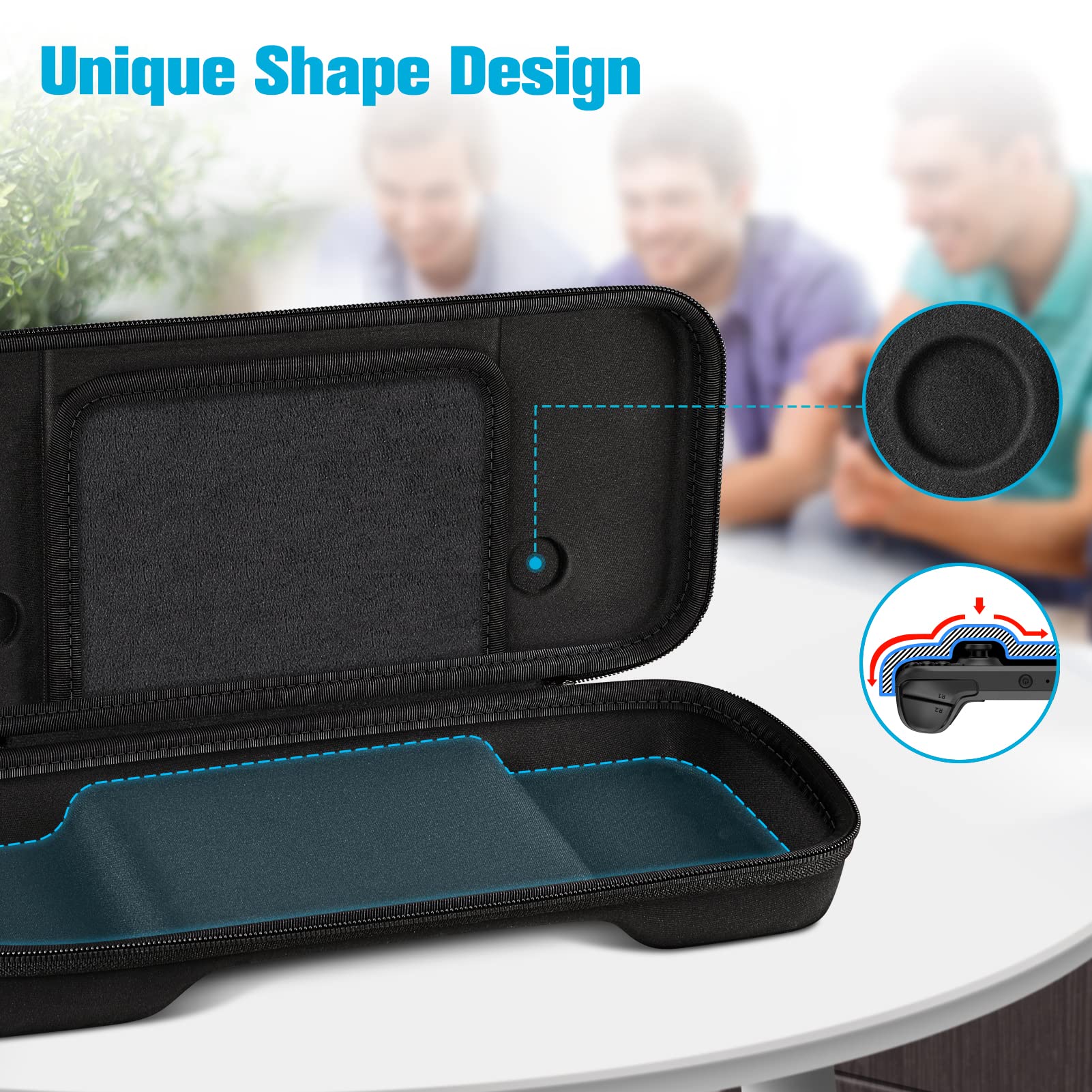 Fintie Slim Carrying Case for Steam Deck/ASUS ROG Ally 7" Gaming Handheld - [Slim Fit] Shockproof Protective Travel Storage Bag with 16 Game Cartridges (Black)