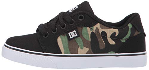 DC boys Anvil Skate Shoe, Black/Camo Print, 6 Big Kid US
