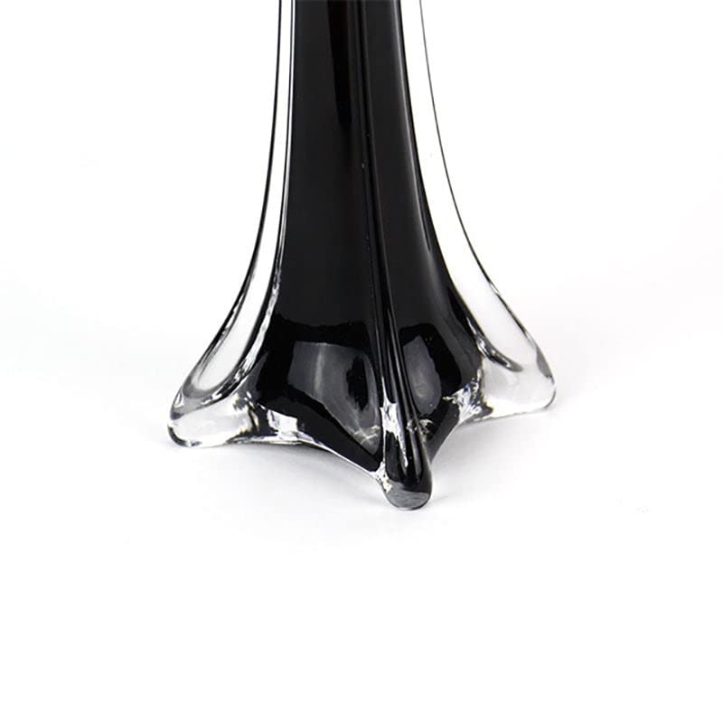 TABLECLOTHSFACTORY 16" Eiffel Tower Wedding Glass Vases-12 PCS-Black