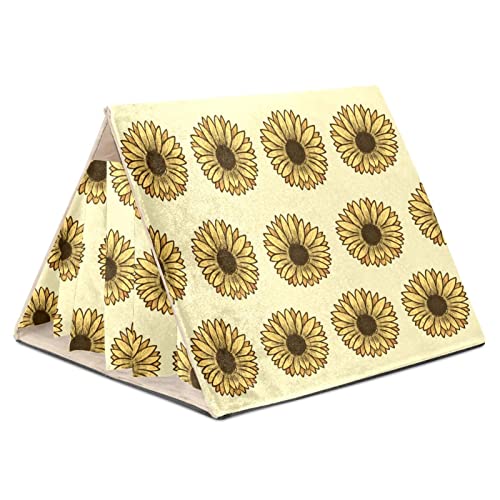 Guinea Pig House Bed, Rabbit Large Hideout, Small Animals Nest Hamster Cage Habitats Vintage Sunflowers Yellow