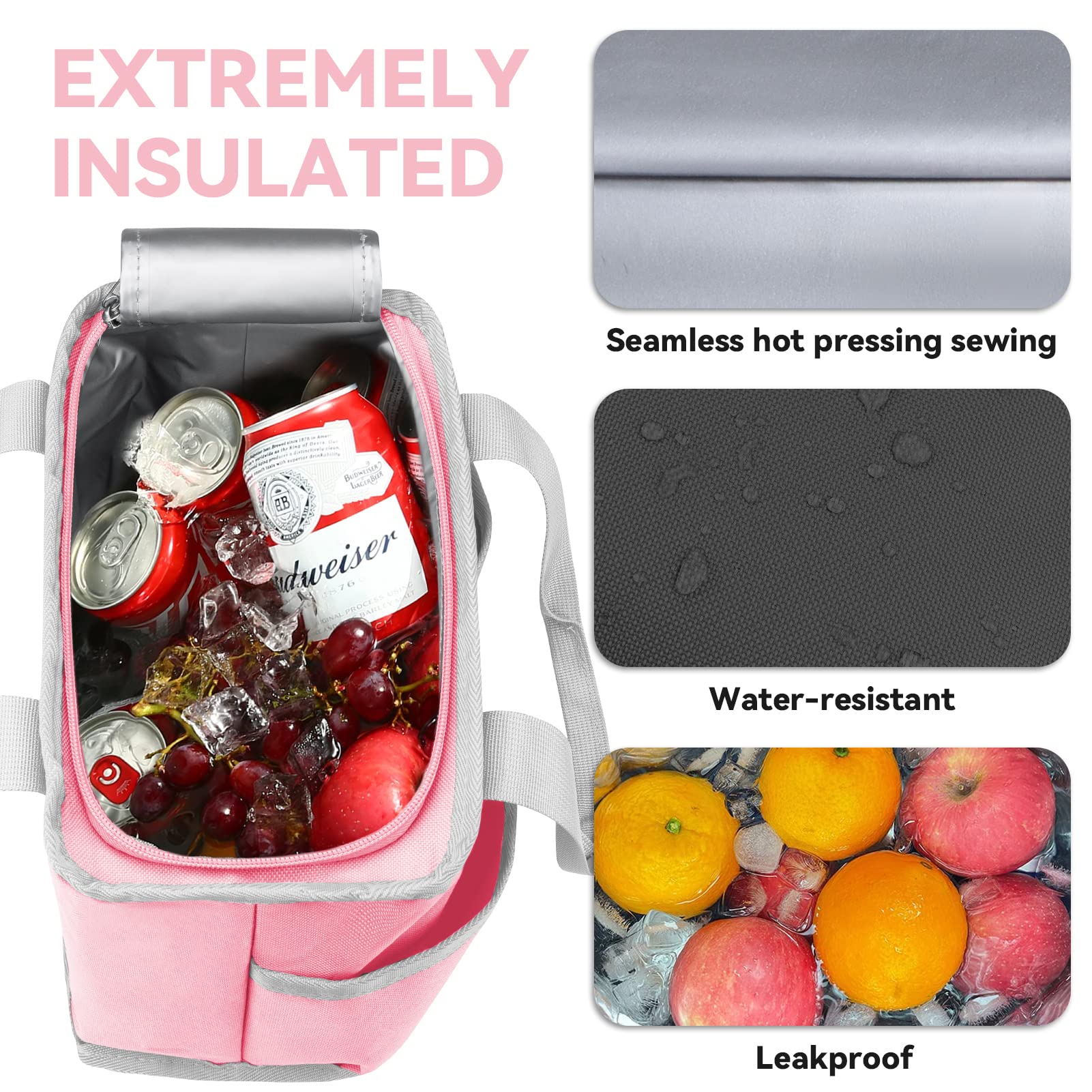 FITHOME Small Lunch Bag for Women & Men, Reusable Insulated Lunch Cooler Tote Bags, Leakproof Thermal Lunch Bag, Adult Durable Lunch Bag for Work