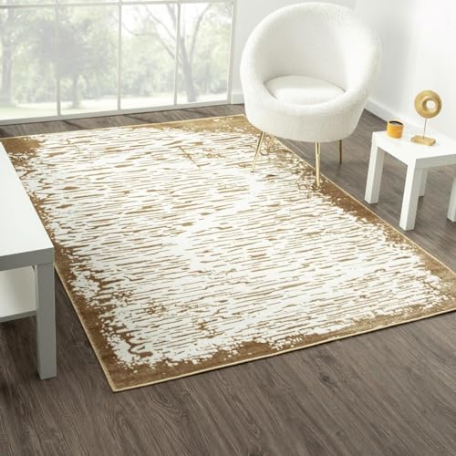 LUXE WEAVERS Artistic Textured Metallic Area Rug,Gold,8'X10'