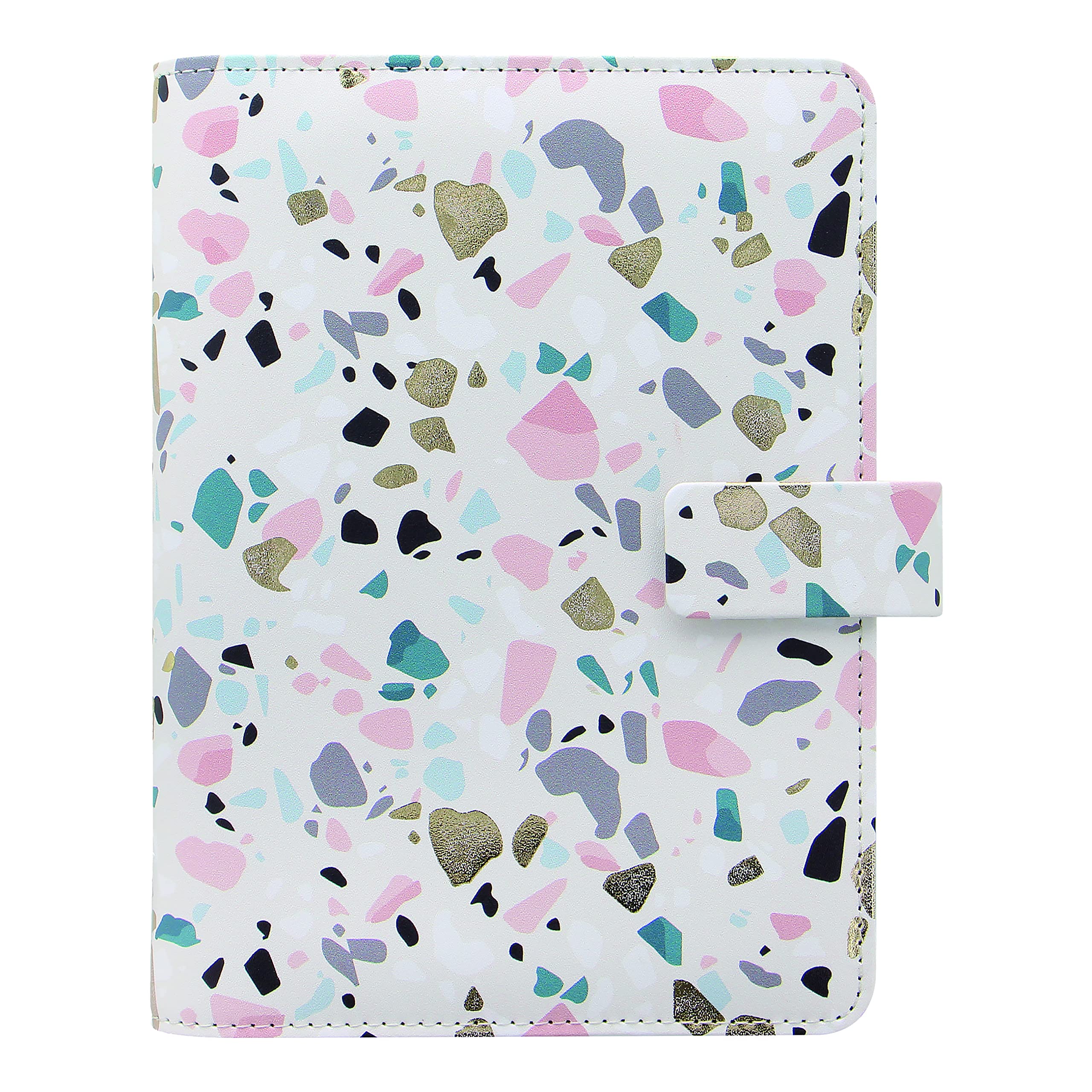 Filofax Architexture Organizer, Personal Size, Terrazzo - Italian Inspired, Flecked Foil Design, Six Rings, Week-to-View Calendar Diary, Multilingual, 2022 (C029701-22)