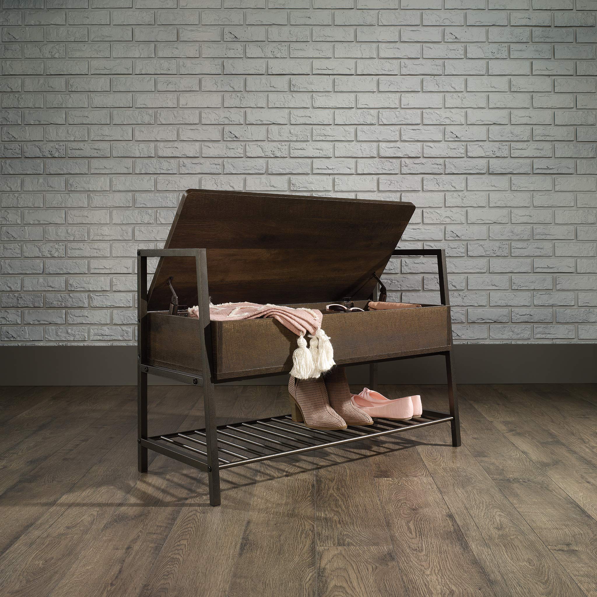 Sauder North Avenue Storage Bench, Charter Oak finish