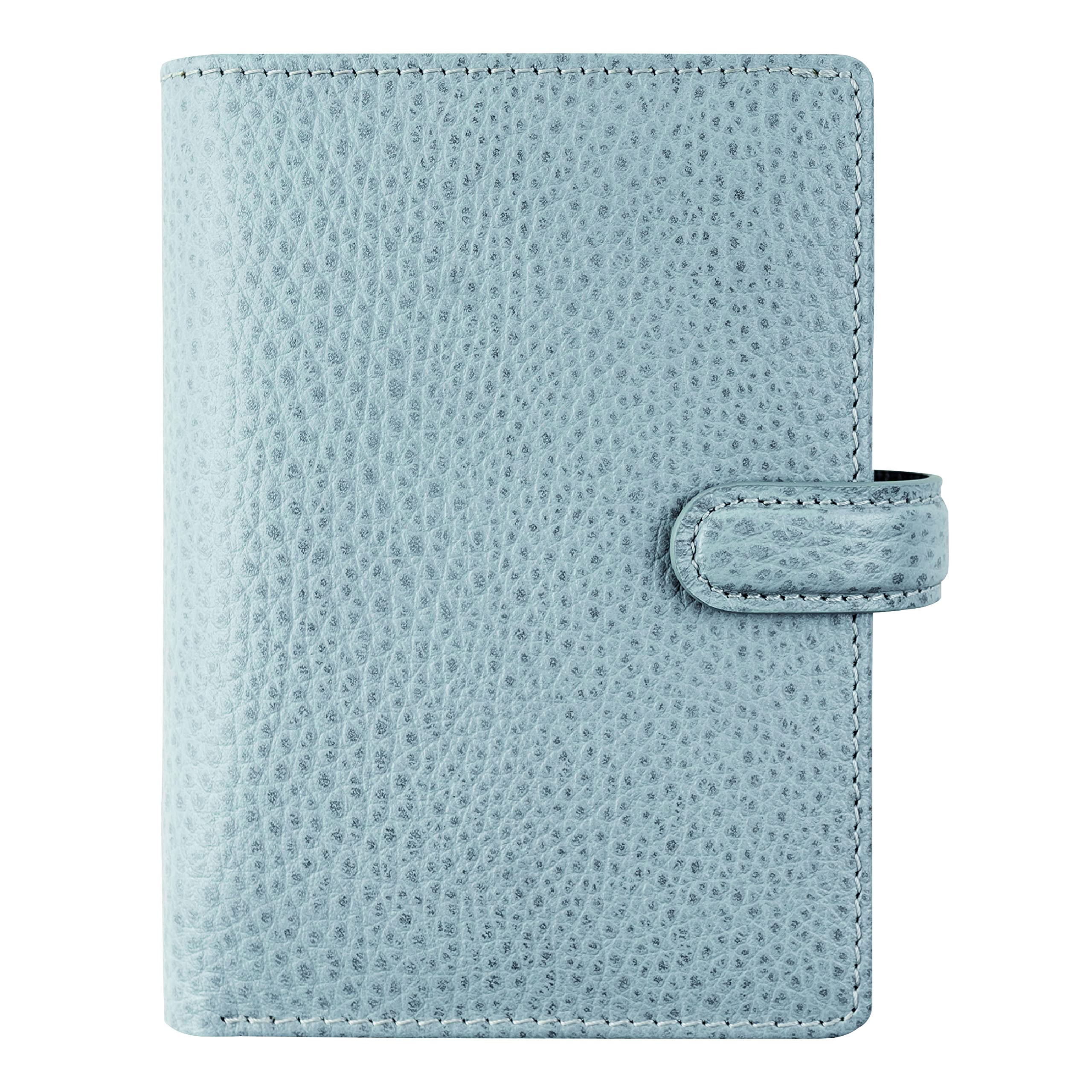 Filofax Finsbury Organizer, Mini Size, Slate Grey - Traditional Grained Leather, Six Rings, Week-to-View Calendar Diary, Multilingual, 2022 (C029508-22)
