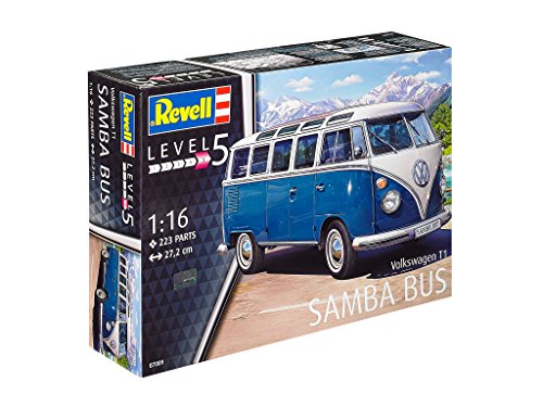 Revell 07009 Volkswagen T1 Samba Bus Model Kit, 1:16 Scale 27.2 cm, Multi-Color, 223