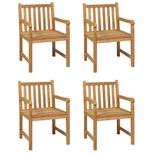 REWIS 5 Piece Patio Dining Set Solid Teak Outdoor Dining Table Outdoor Patio Set Outdoor Dining Furniture Patio Dining Sets Wood 3059939