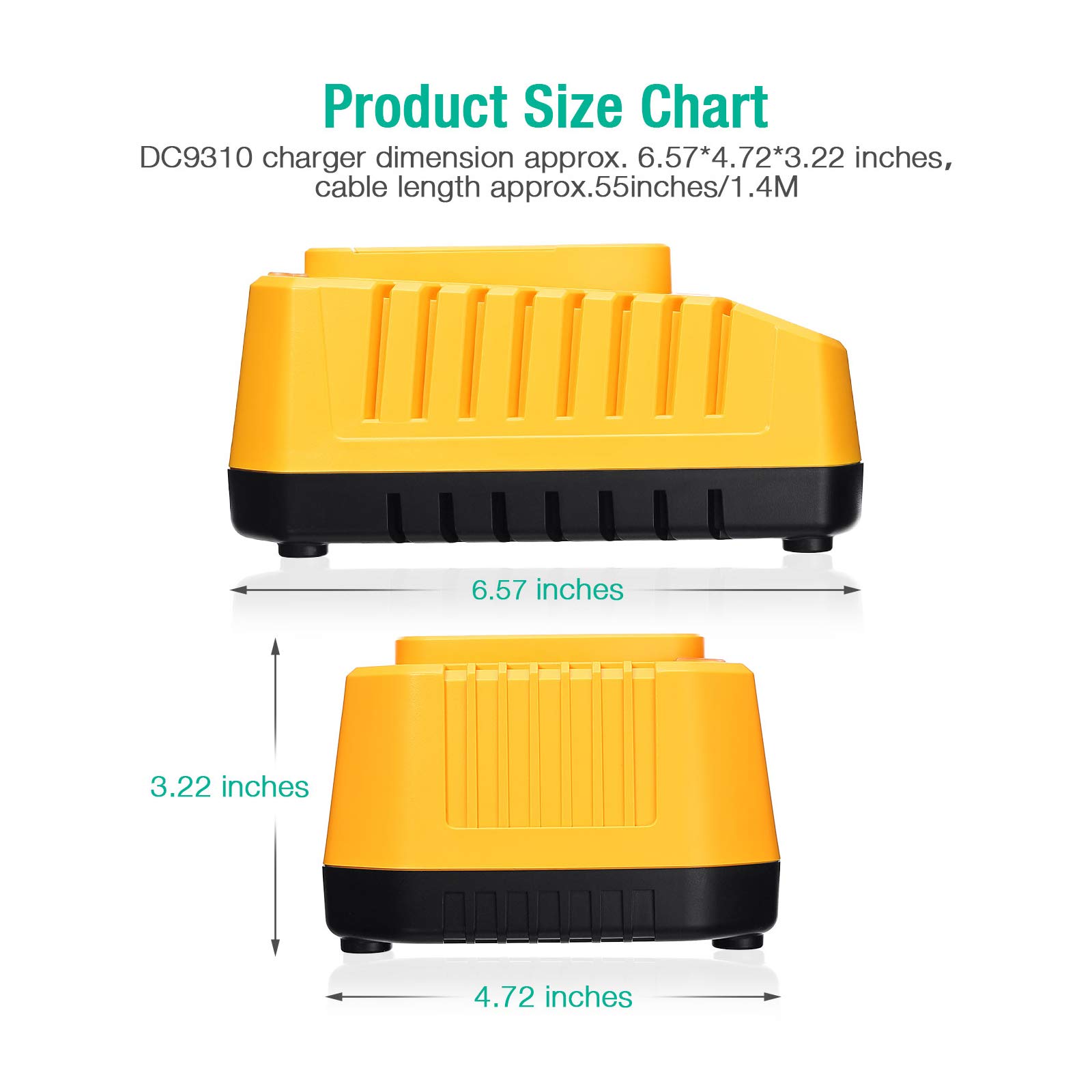 DC9310 Charger for Dewalt 7.2V-18V NiCad NiMh Battery for DC9310 DC9098 DC9099 DW9057 DW9072 DW9094 DW9099 DC9091 DC9071 DW9062 DW9091 DW9061