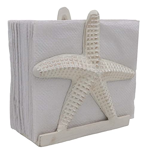 THDC Nautical Napkin Holder, Lunch, Dinner, Nautical Collection Napkin Holder, Made Of Metal (Star Off-White)