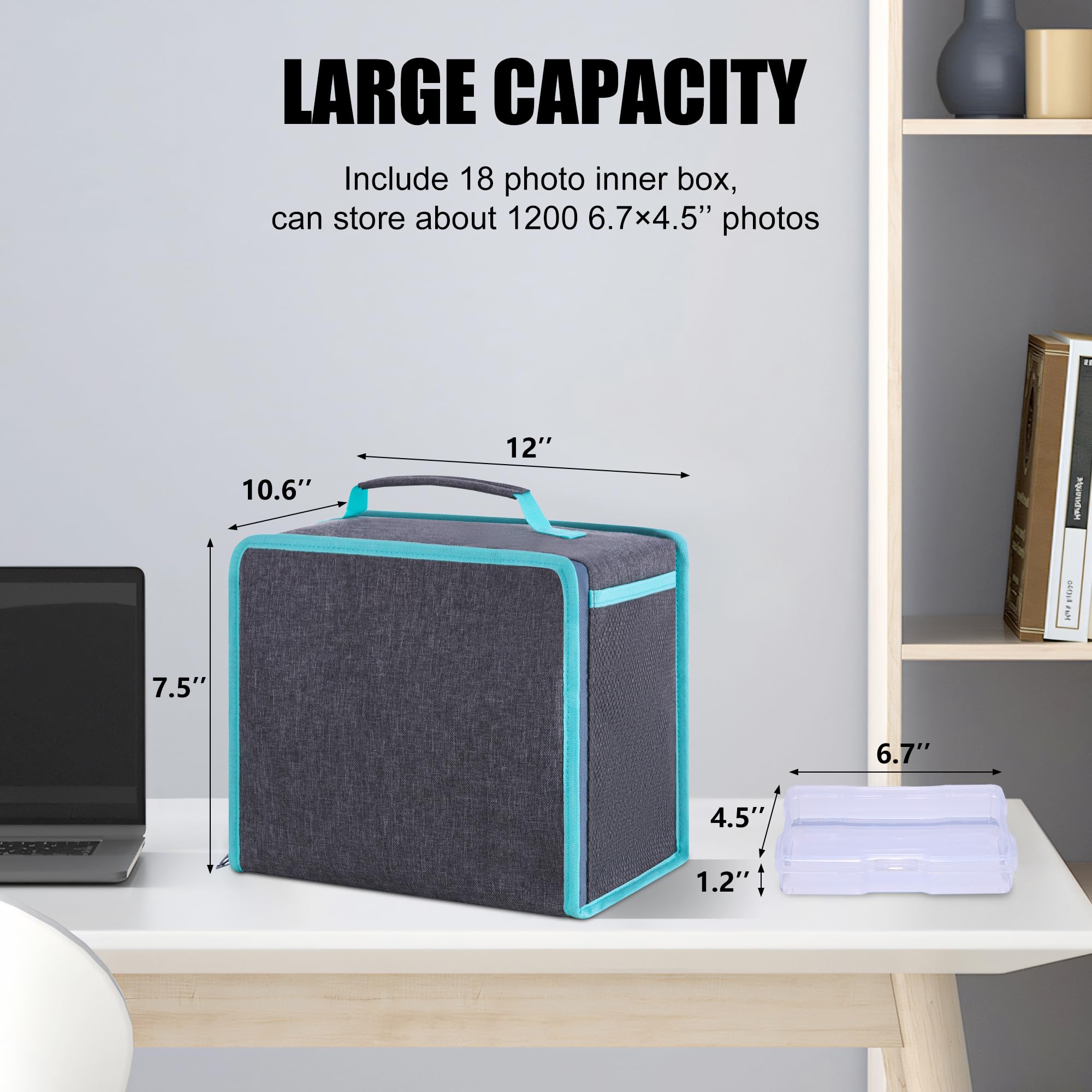 Joelver Maker Photo Storage Box 4x6, Clear 18 Inner Extra Large Organizer Acid-Free Photo Keeper Storage Case, Plastic Craft Storage Box for Stickers Stamps Seeds(Mother's Day Gift)
