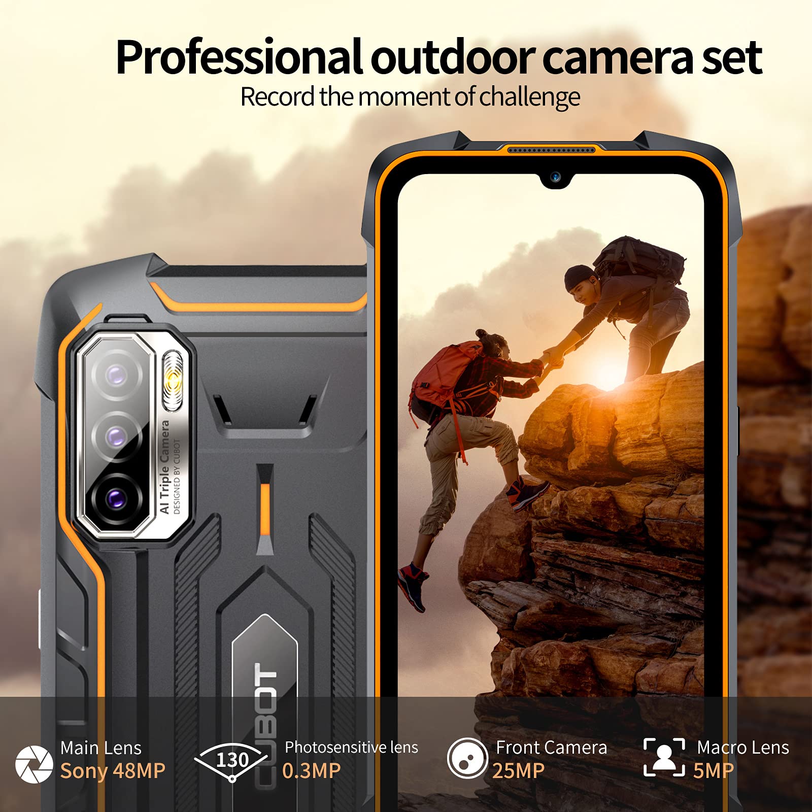 CUBOT Rugged Smartphone Unlocked, King Kong 5 Pro Android 11 Unlocked Rugged Phone, 8000mAh Battery, 48MP Camera Waterproof Cell Phone, 6.1” HD+ Screen, 4G Dual SIM Cell Phone