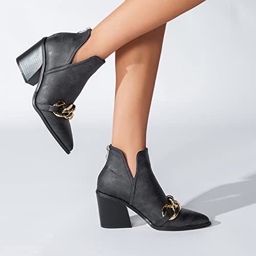 FASDNENDYS Boots Mid-Length Women's Ankle Fashion Shoes Characteristic Boots Boots Soft Snow Boots Women Black