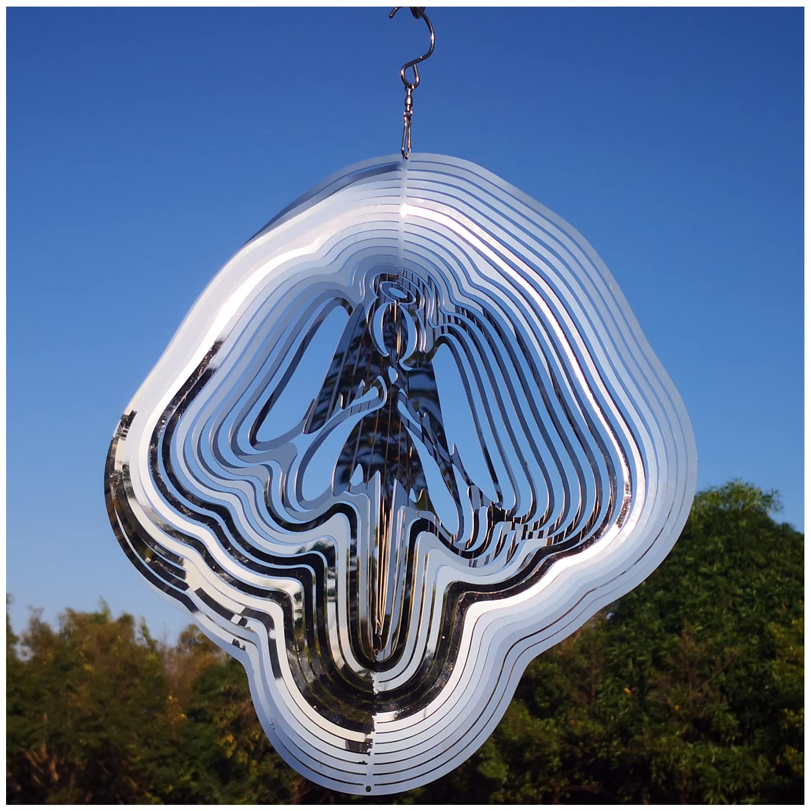 DJUAN Wind Spinners for Yard and Garden Metal Large Hanging Heart and Angel Outdoor Garden Decor