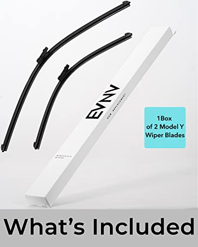 EVNV Tesla Model Y Windshield Wiper Blades - Streak Free Performance - OEM Replacement 26" + 20" Wiper Blade Set - Fits 2020-2022 Model Y