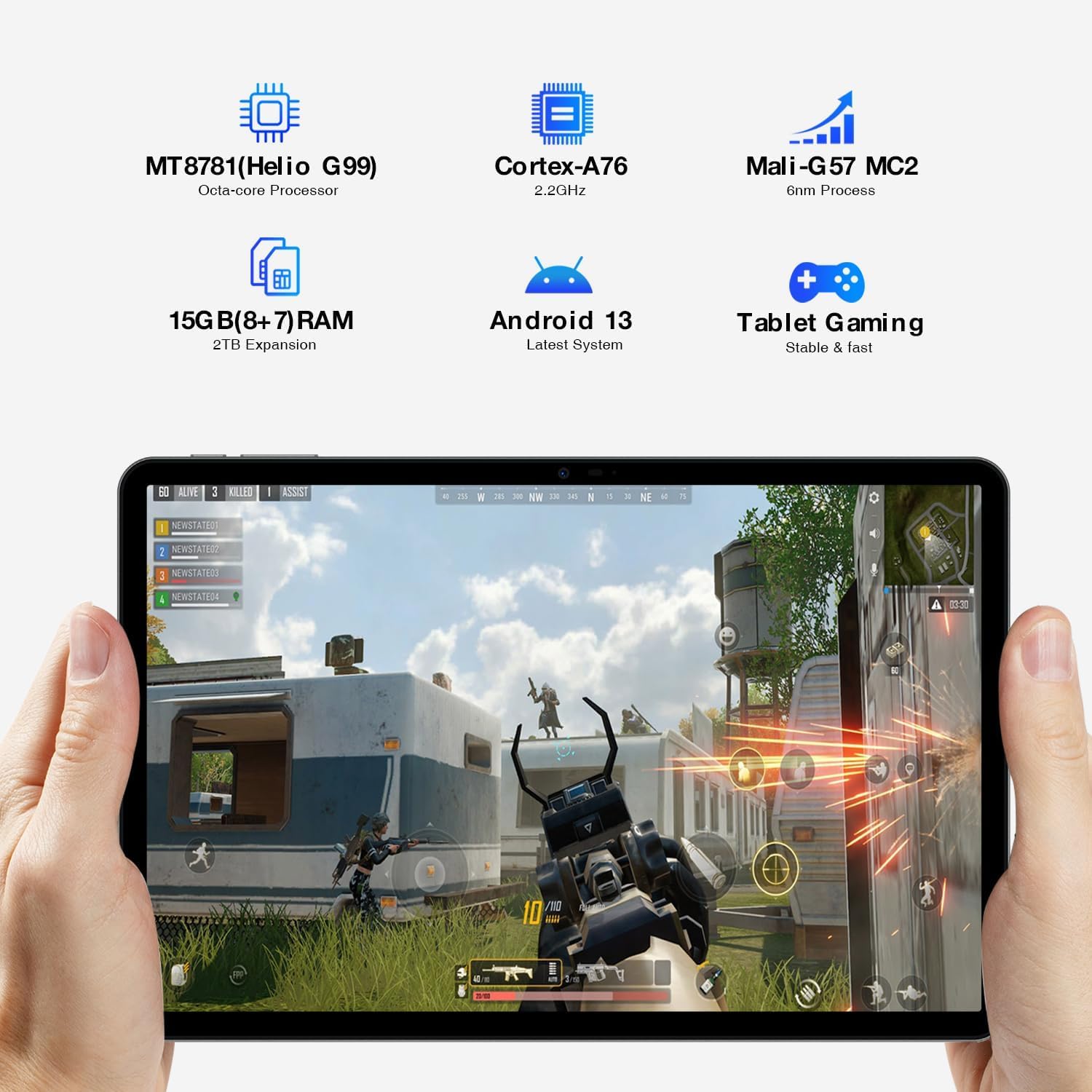 DOOGEE T30 PRO Tablet,11''2.5K Android Tablet, 15GB+256GB Android 13 Tablets, Octa-Core Gaming Tablet, 8580mAh,Hi-Res Quad Speakers, 20MP Camera, TÜV Low Bluelight, Split Screen Green