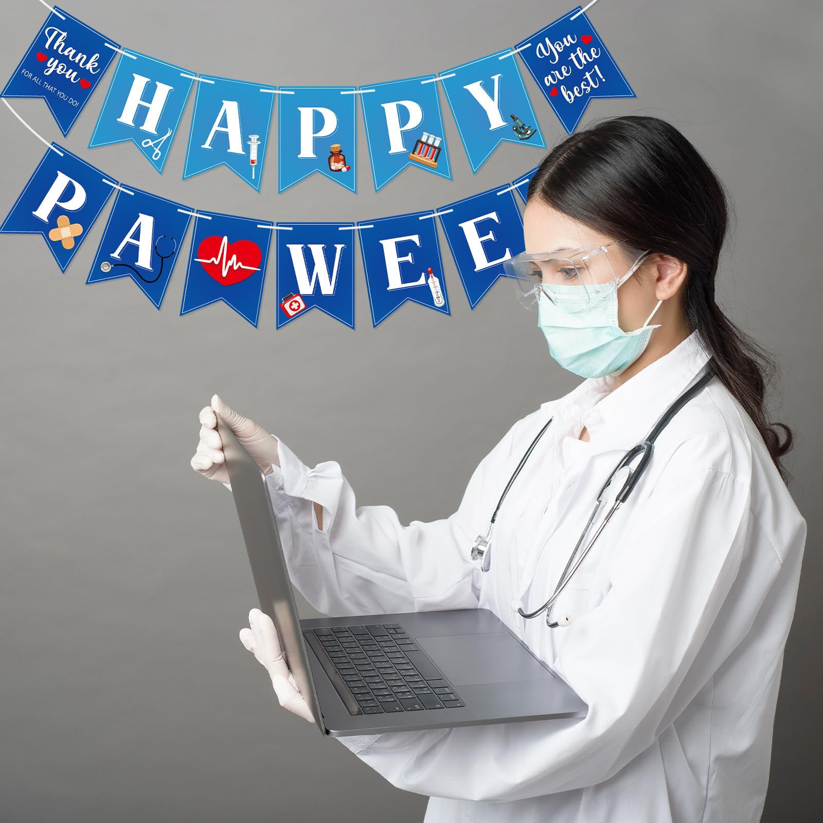 Happy PA Week Banner, Physician Assistant Appreciation Week Party Decor, Physician Assistant Week Party Decorations (Pre-strung)