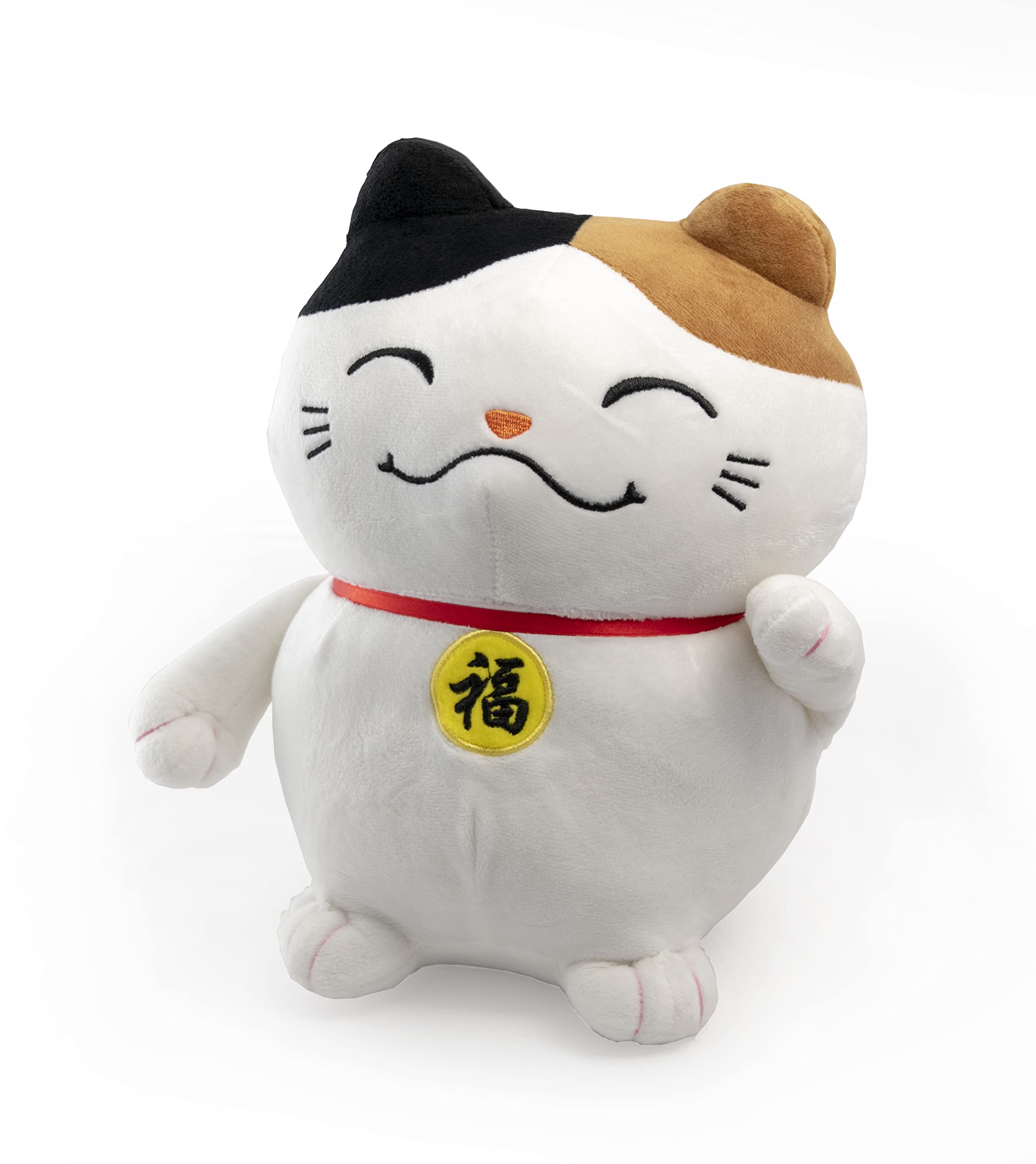 Mango Steam 11" Adorable Kawaii Lucky Cat Plush with Waving Arm - Soft and Hypoallergenic (White)
