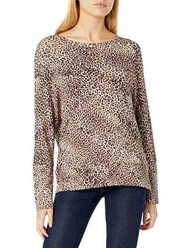 Daily Ritual Women's Supersoft Terry Dolman Cuff Sweatshirt, Leopard Print, Small