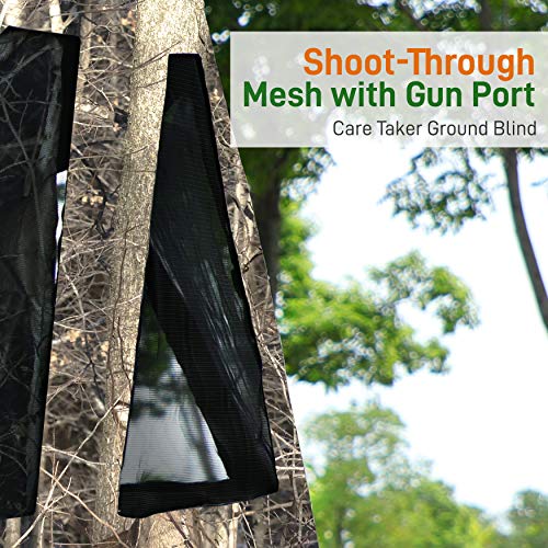 SereneLife Two Person Hunting Blind - Water Resistant Durashell Plus Hunting Ground Blind Tent Pop Up Blinds for Hunting w/Shadow Guard, Polyester Fabric, Includes Carry Bag/Tie-Down Cords - SLHT49
