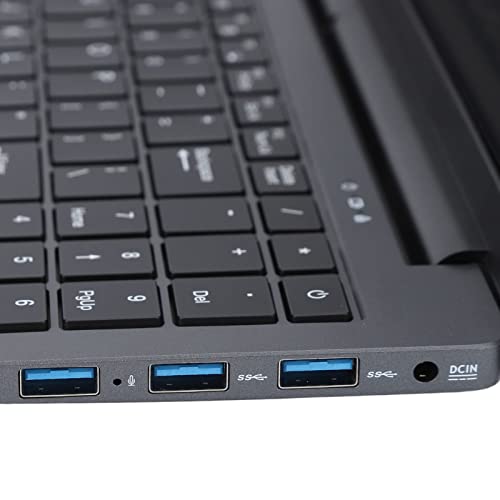 IPS Laptop, 12G LPDDR4 Quad Core 15.6in IPS Laptop Keyboard LED Backlight Fingerprint Reader for Office (12+128G US Plug)