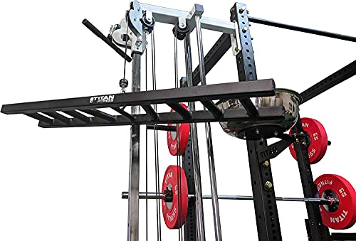 Titan Fitness Multi-Grip Cable Machine Attachment, LAT Pull Down Accessory, 30mm Knurled Grips, Three Neutral Grip Handle Placement