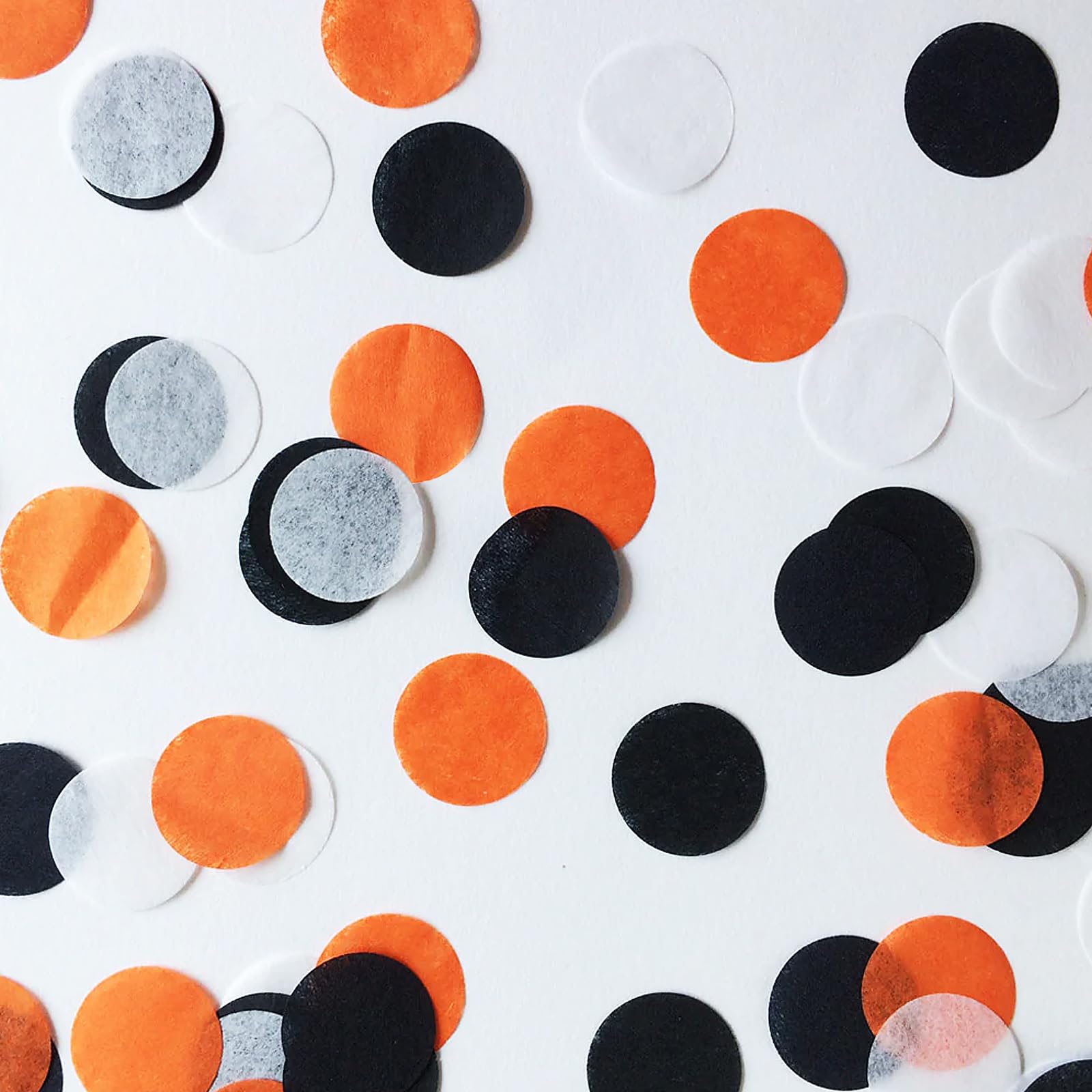 Halloween Confetti 1 inch Paper Confetti Black Orange and White Table Confetti for Halloween Decorations 1.75oz