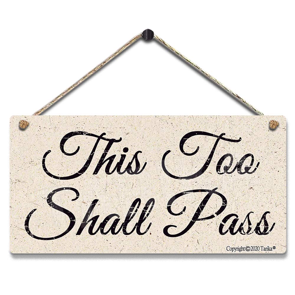 This Too Shall Pass 8X12 Inch Vintage Look Tin Decoration Plaque Sign for Home Kitchen Bathroom Farm Garden Garage Inspirational Quotes Wall Decor