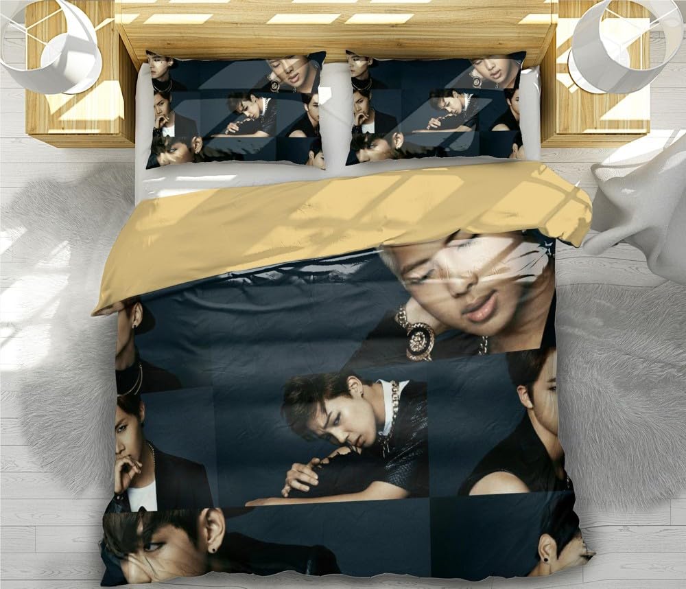 MattUi K-Pop Idol 3D Printed Bedding Set, Kids Youth Duvet Cover Set, Microfiber for Girls and Boys, Comes with 2 Pillowcases (1,Twin 68x86in + 20x30in)